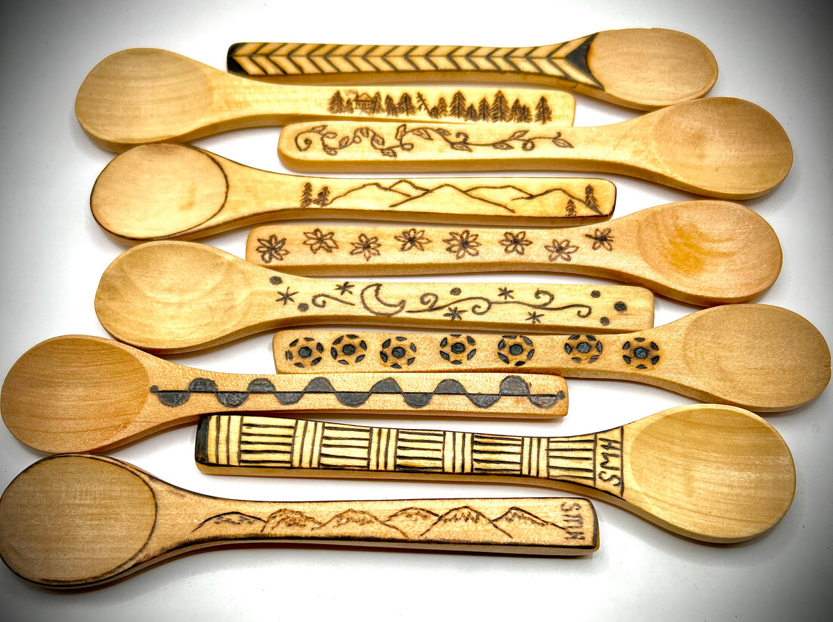 Hand Engraved Wooden Spoon – Superior Mountain Herbs